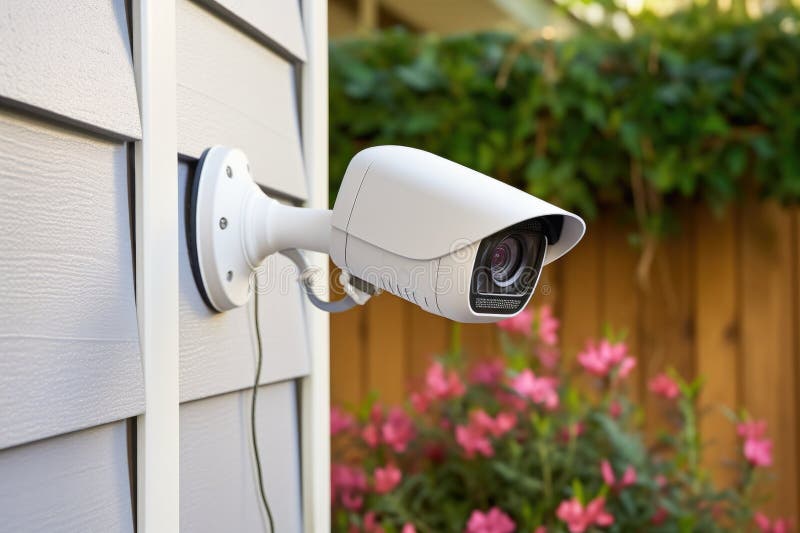 Outdoor Security Camera Attached To a House Stock Illustration ...