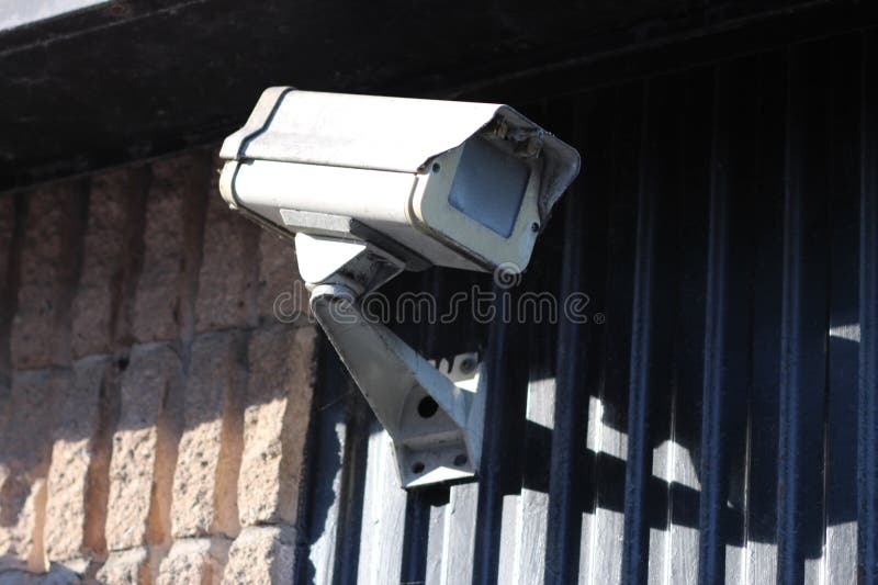 Outdoor Security Camera on Building Corner Stock Photo - Image of ...