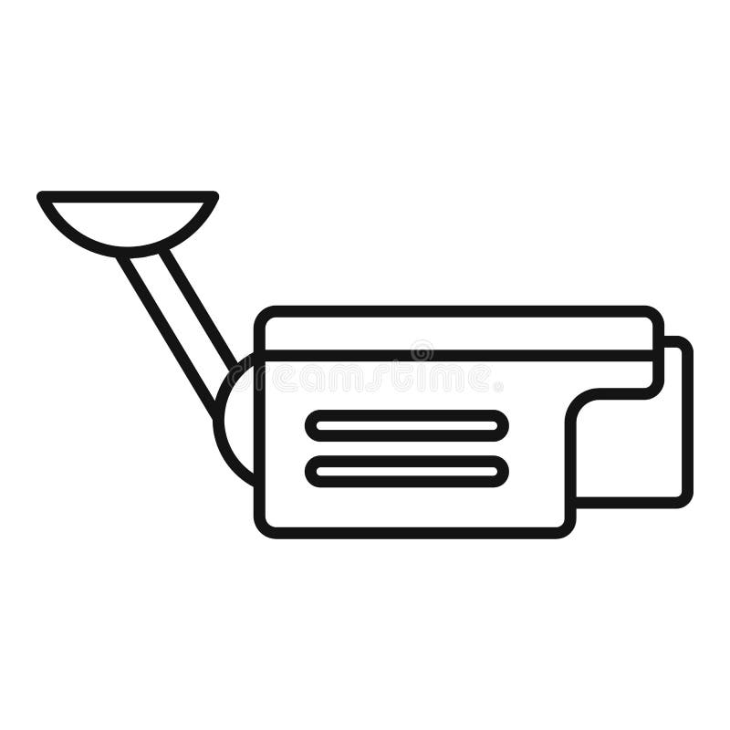 Outdoor Security Camera Icon, Outline Style Stock Vector - Illustration ...