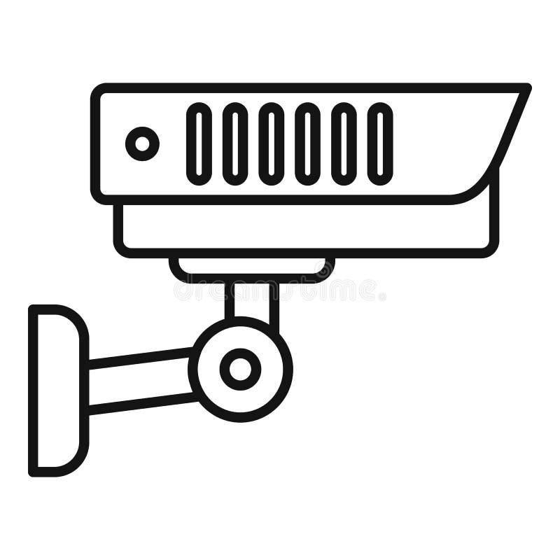 Outdoor Security Camera Icon, Outline Style Stock Illustration ...