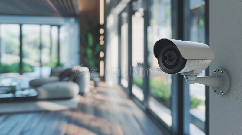 Outdoor Security Camera Monitoring a Modern Home with a View of a ... Outdoor Security Camera Monitoring a Modern Home with a View of a ...