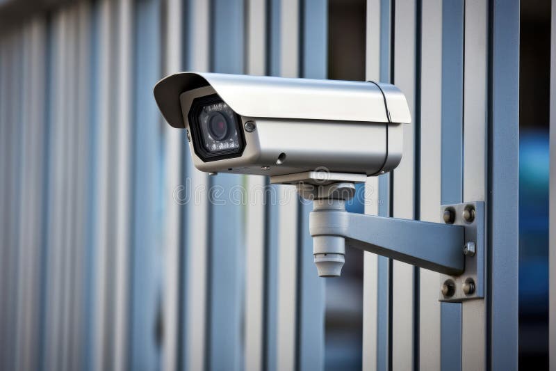 An Outdoor Security Camera Mounted on a Library Wall Stock Photo ...