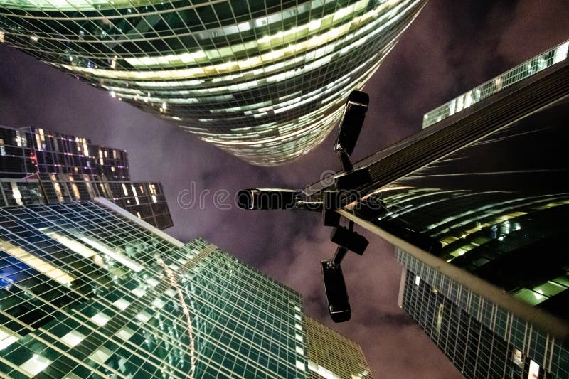 Outdoor Security Cameras between Skyscrapers Stock Image - Image of ...