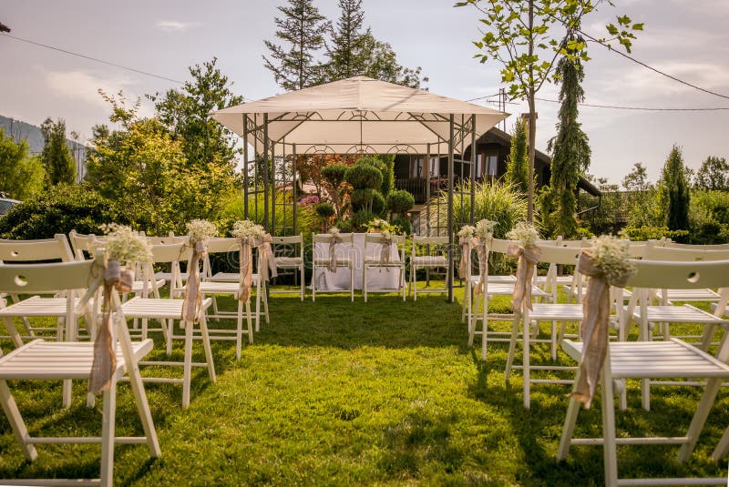 Outdoor setup for wedding stock photo. Image of outdoor - 98091174