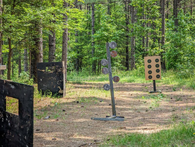 Outdoor Shooting Range with Targets at Different Distances Stock Photo ...