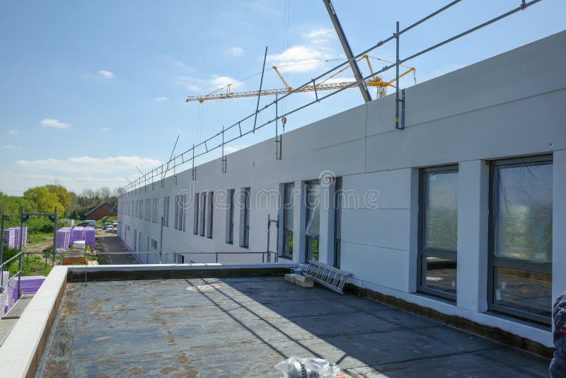 Outdoor Shot of a Building that is in the Process of Completion on a ...