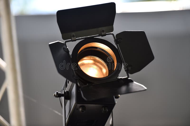 Professional Lighting Reflector Used Outdoor Stock Image - Image of ...