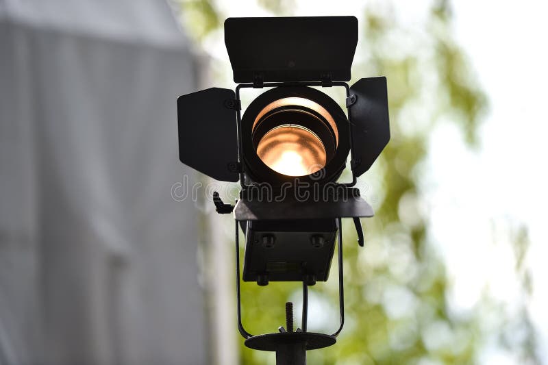 Professional Lighting Reflector Used Outdoor Stock Photo - Image of ...
