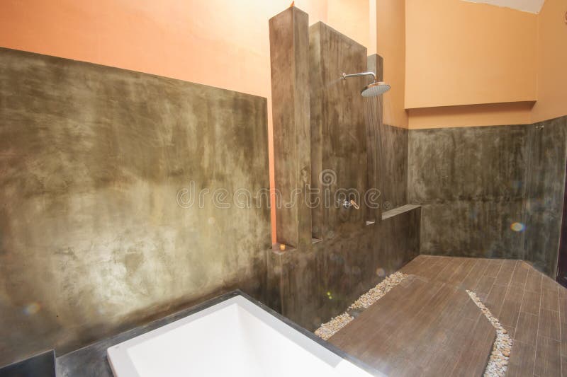 Outdoor Shower Area for Spa in the Tropics Stock Photo - Image of ...