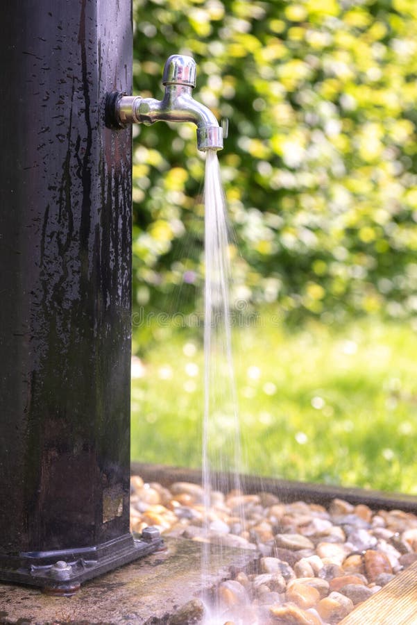 Outdoor Shower for Shower in the Garden. Stock Image - Image of ...