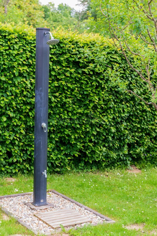 Outdoor Shower for Shower in the Garden Stock Photo - Image of ...