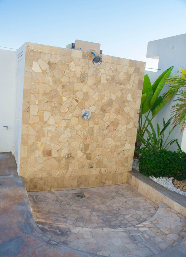 Outdoor shower stock image. Image of shower, luxury, rocky - 32851117
