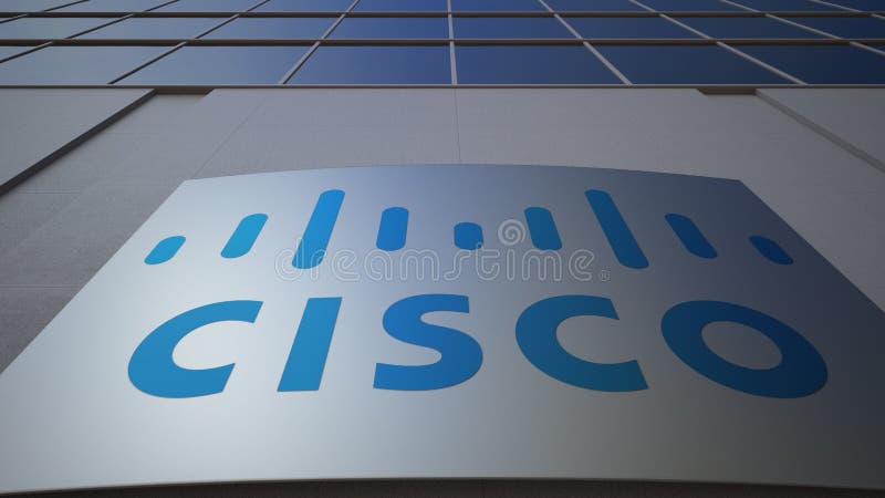Outdoor Signage Board with Cisco Systems Logo. Modern Office Building ...
