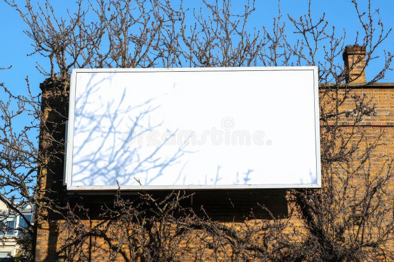 Outdoor Signage Mockup Featuring Empty White Billboard in Urban Setting ...