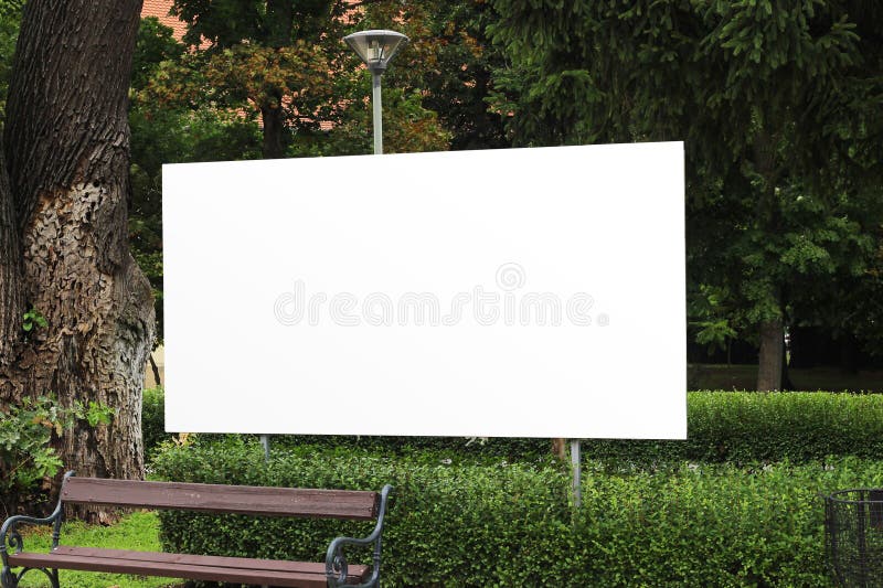 Outdoor Signage Mockup in Urban Setting - Empty White Billboard for ...