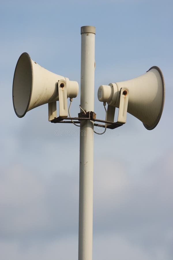 Outdoor Siren/loudspeaker System Stock Image - Image of blue, cone: 9121795