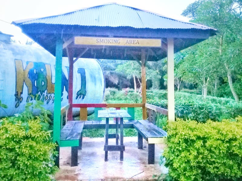 Outdoor Smoking Area in the Middle of the Park Stock Image - Image of ...