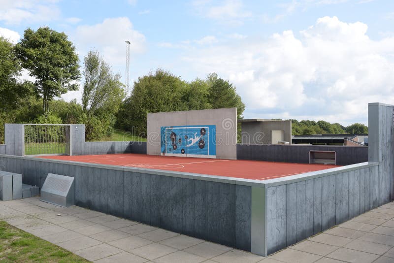 Outdoor Soccer Field in a School Yard Stock Photo - Image of rope ...
