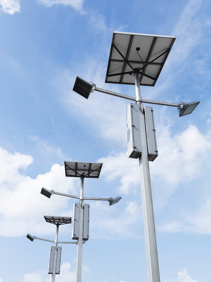 Outdoor Solar Cell LED Flood Light Stock Photo - Image of floodlight ...