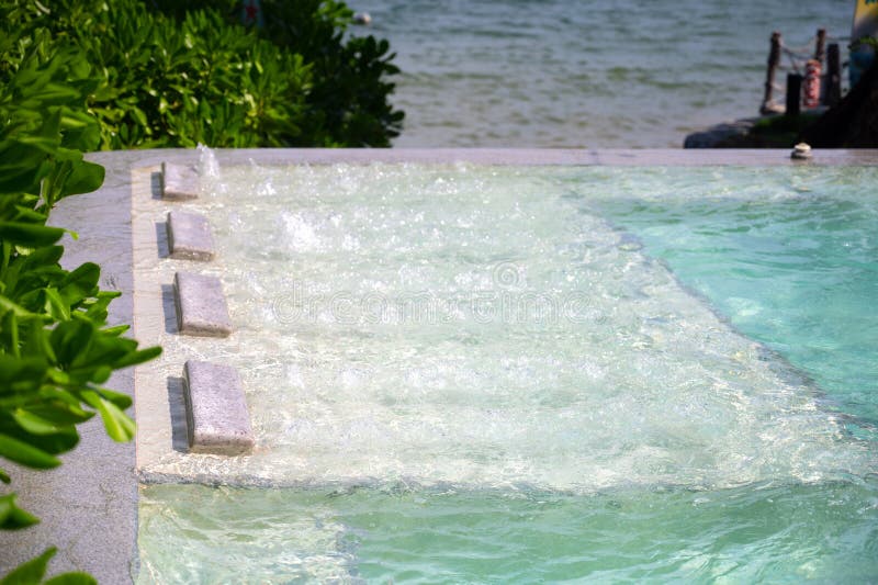 Outdoor Spa Pool for Massage and Spa Stock Photo - Image of water ...