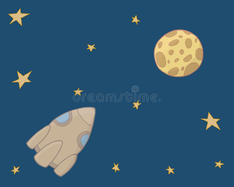Outdoor Space Vector. Flight To the Moon. Stock Vector - Illustration ...