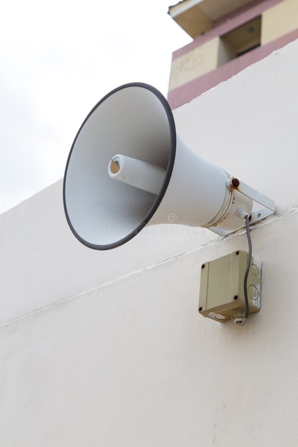 Outdoor Speaker for Announce Message To Public Stock Image - Image of ...