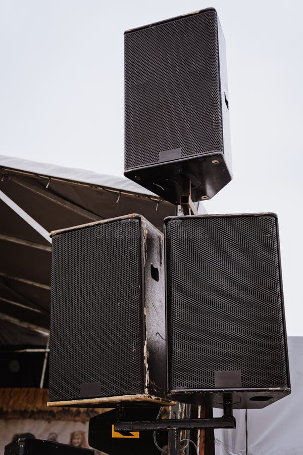 Outdoor Speaker Setup for Event Stock Image - Image of live ...