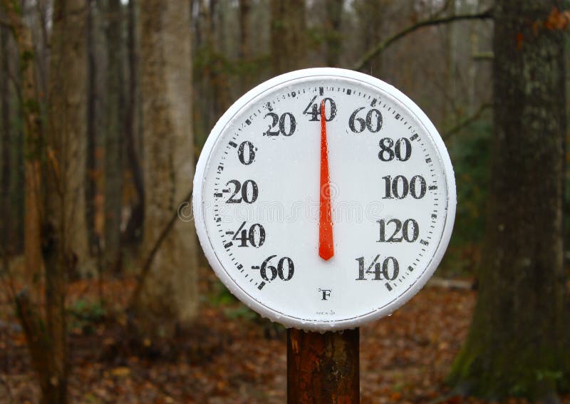 Outdoor spring thermometer stock photo. Image of reading - 28681288