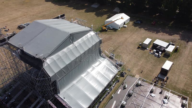 Outdoor Stage Steel Structure Setting Stock Footage - Video of industry ...