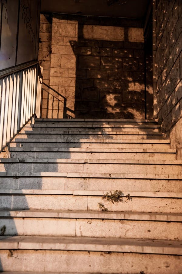 Staircase with Shadow Outdoors Stock Illustration - Illustration of ...