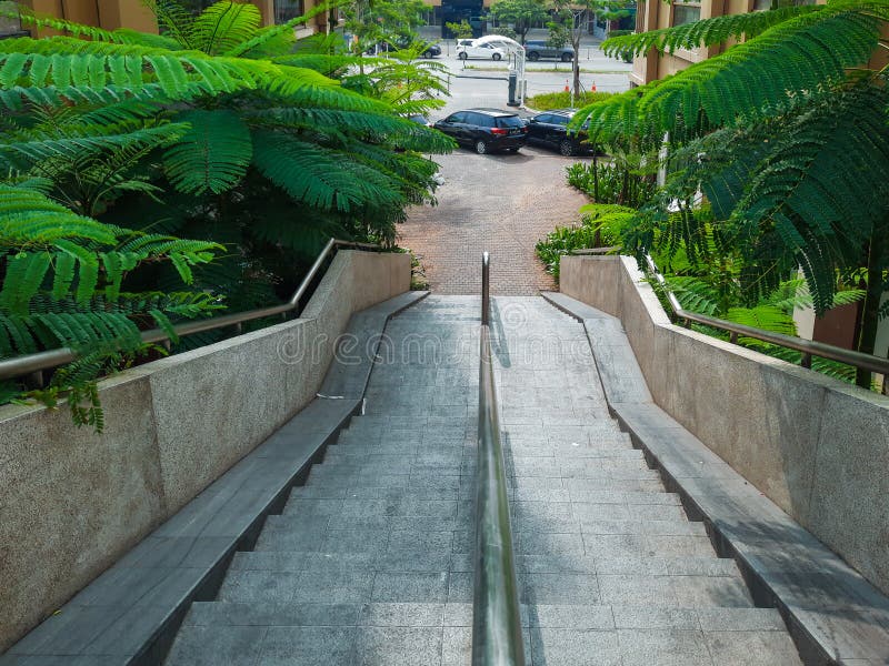 Outdoor staircase stock image. Image of lane, flower - 259441791