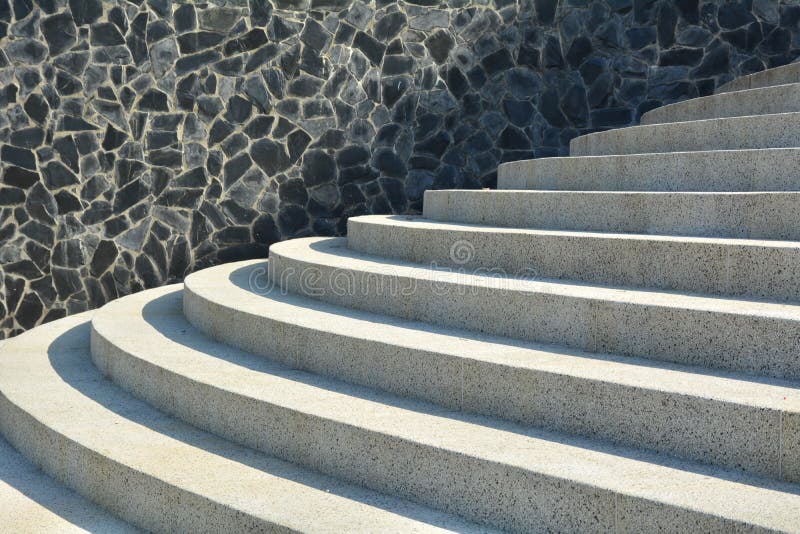 Outdoor Stairs and Granite Wall. Stock Image - Image of staircase ...