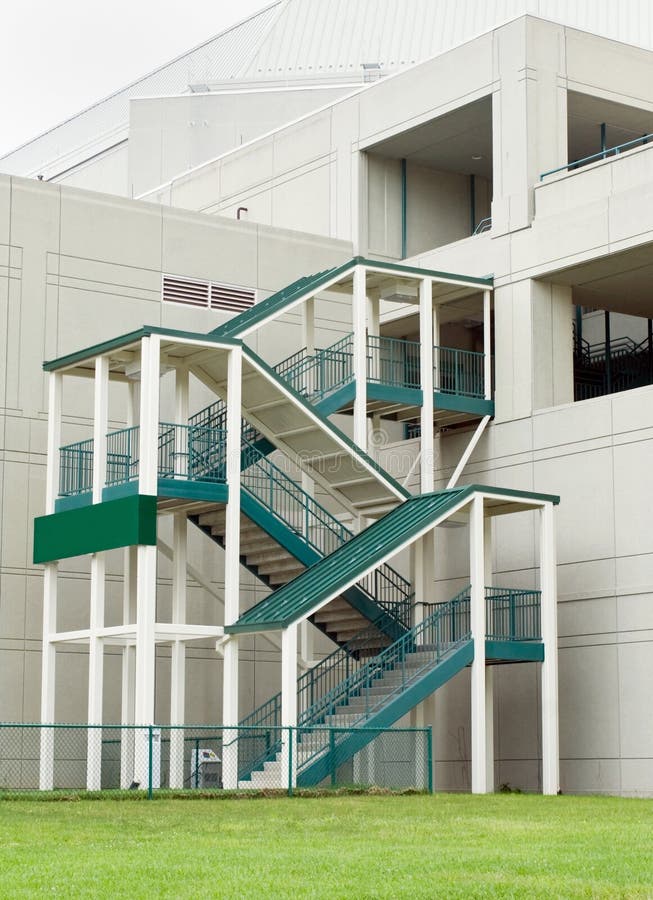 Tri-level Outdoor Stairway stock photo. Image of overcast - 10831580