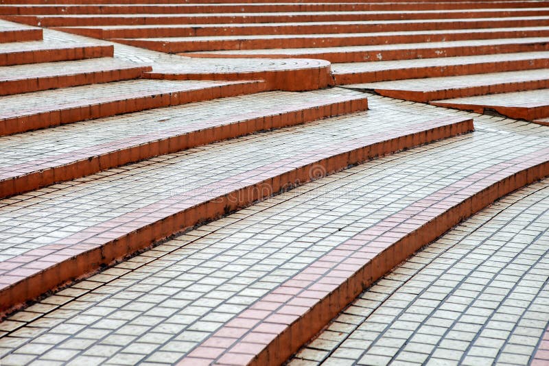 Outdoor steps in square stock image. Image of tiles, open - 42968881