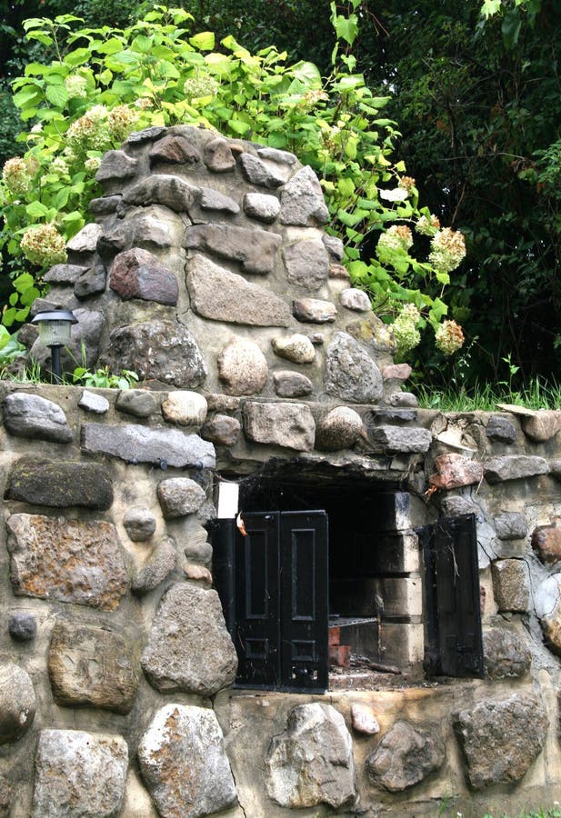 Outdoor stone barbecue stock image. Image of kebab, burn - 4768573
