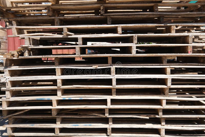 Stack of Standard Wooden Pallets Stock Image - Image of pallets ...