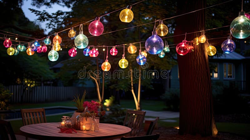 Outdoor String Lights Transparent Stock Illustration - Illustration of ...