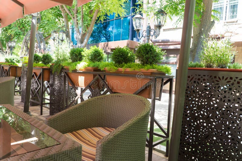 Outdoor summer cafe stock photo. Image of rest, bistro - 149700640