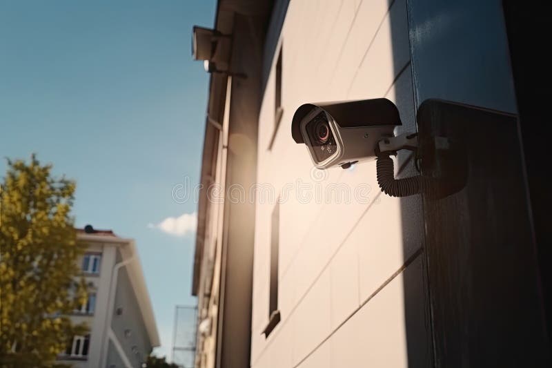 Outdoor Surveillance Camera on the Building. Generative AI Stock ...