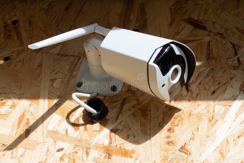 Outdoor Surveillance Camera, Fixed on the House Stock Image - Image of ...