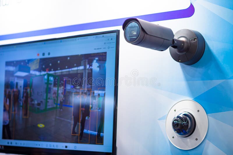 Outdoor Surveillance Camera with Motion Sensor Stock Image - Image of ...