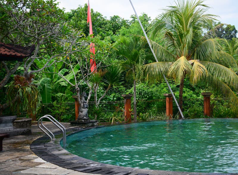 Outdoor Swimming Pool in Bali, Indonesia Stock Image - Image of bangon ...