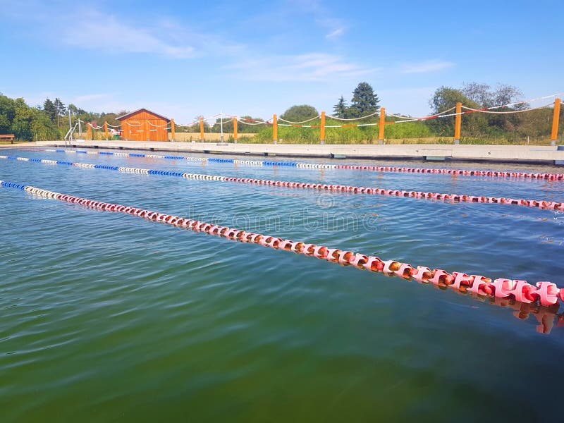Outdoor swimming pool stock image. Image of effort, lines - 136026591