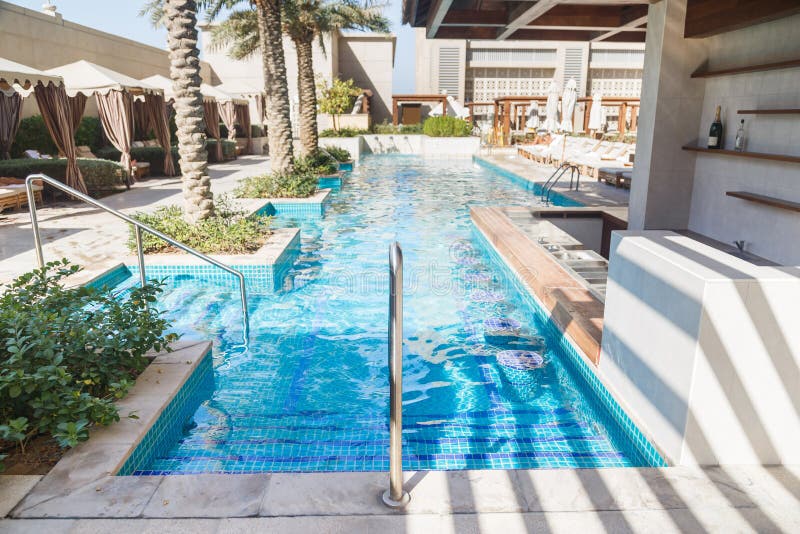 Outdoor Swimming Pool with Clean Water Stock Photo - Image of ...