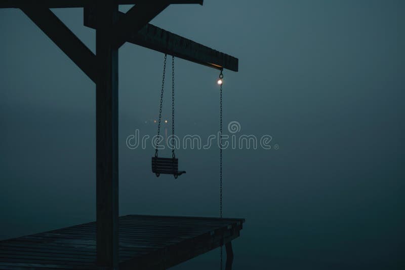 Outdoor Swing Hanging from a Wooden Structure, Great for Parks or ...