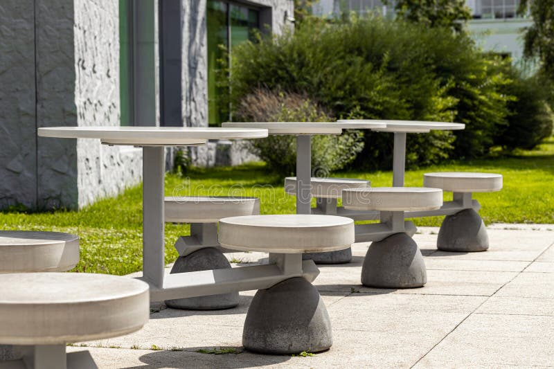 Outdoor Table and Chair, Made of Stone Stock Photo - Image of ...