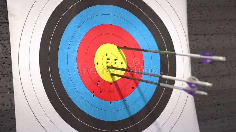 Outdoor Target for Archery Shooting. Arrow Hitting the Target. Stock ...