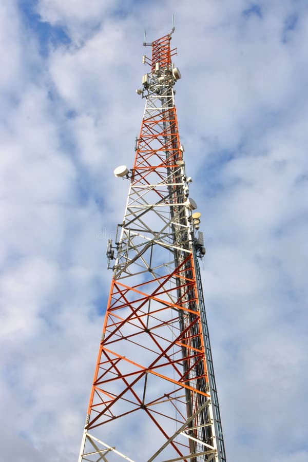 Outdoor Telecommunications Tower Stock Image - Image of broadcast, tall ...