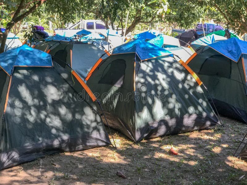 Outdoor Tent in field stock image. Image of beauty, nature - 106112493