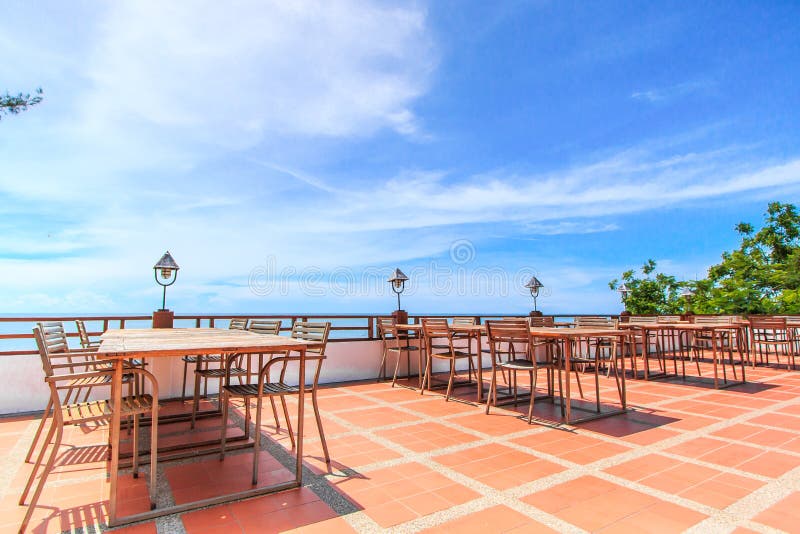 Terrace For Relaxation Outdoor With Sea View Stock Image - Image of ...